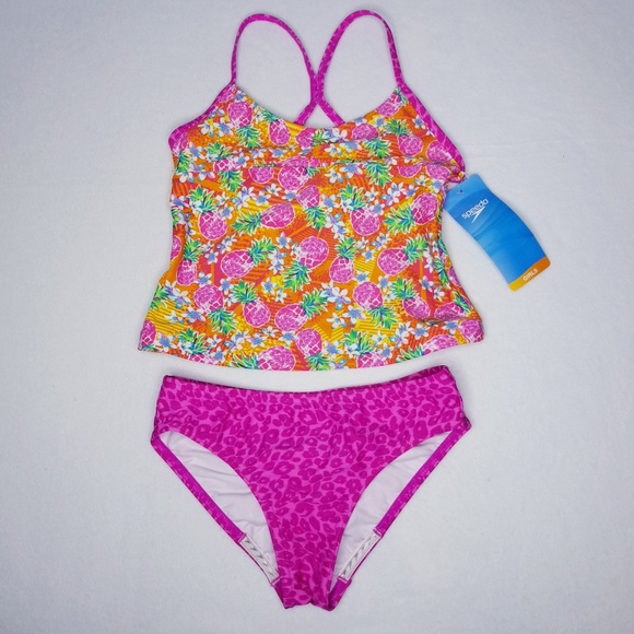 Speedo | Swim | Speedo Girls Pineapple Print Tankini Set Nwt | Poshmark